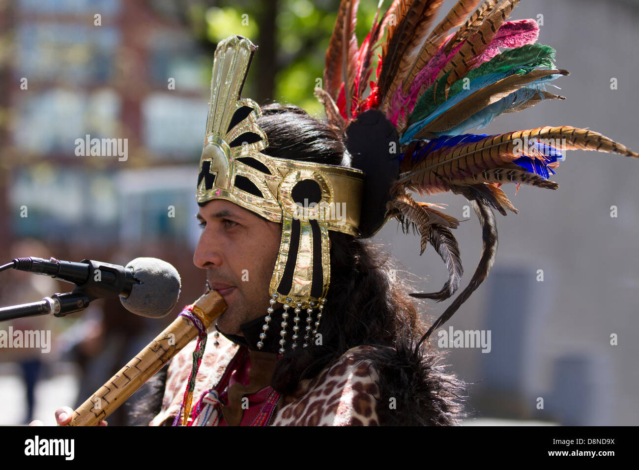 Native american flute player hi-res stock photography and images - Alamy