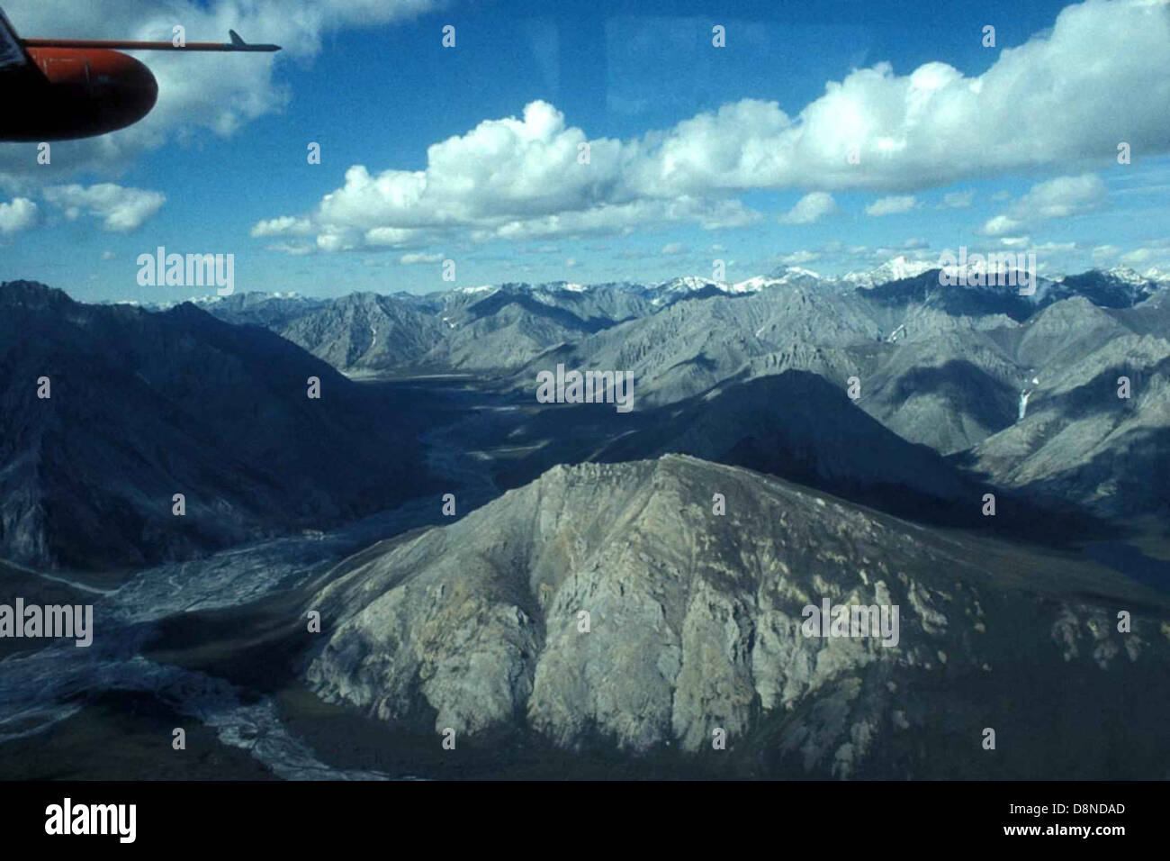 The Upper Ivishak River Valley, captured from the sky, offers an aerial ...