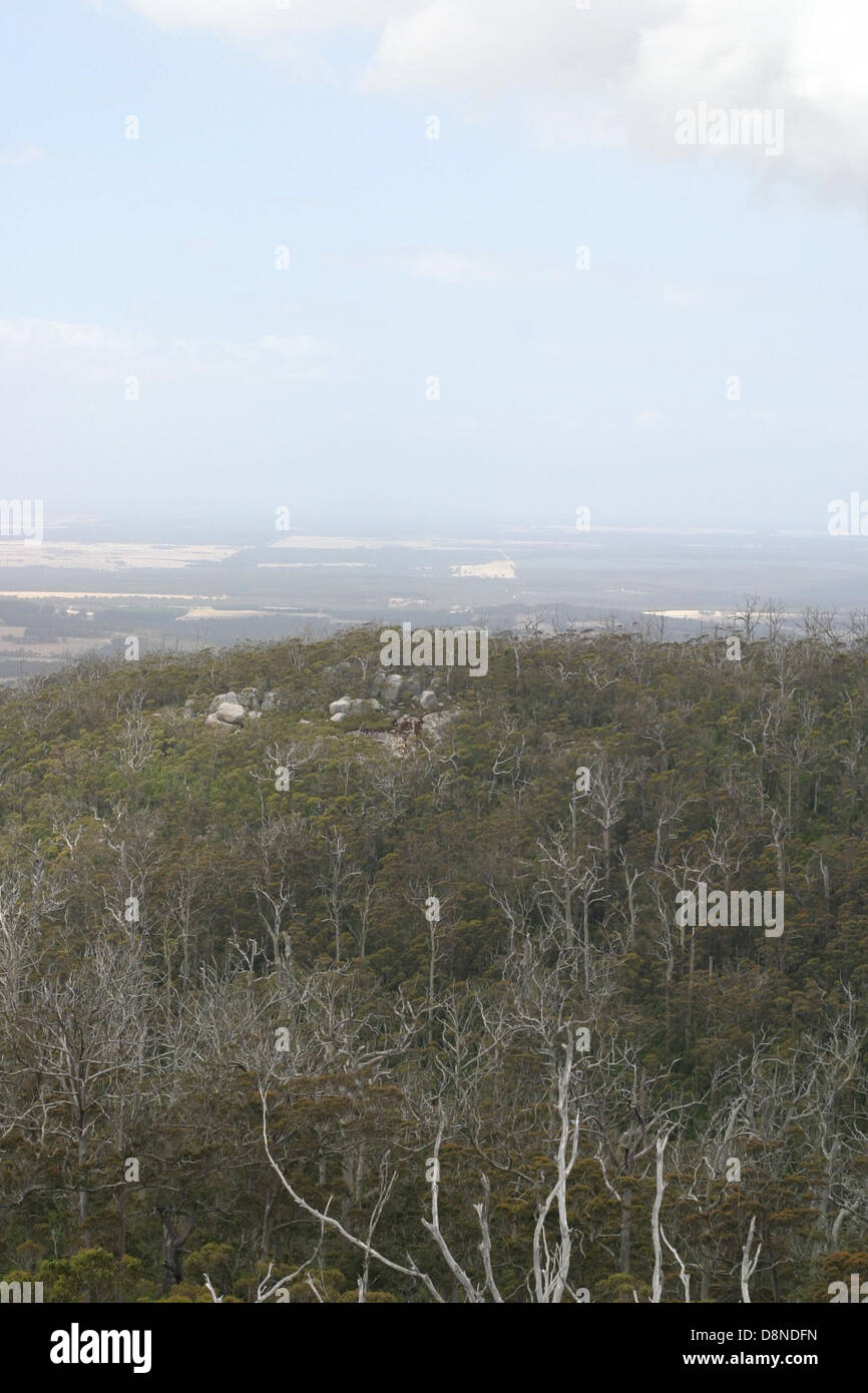 A panoramic view from Castle Rock, looking eastward. The scene includes ...