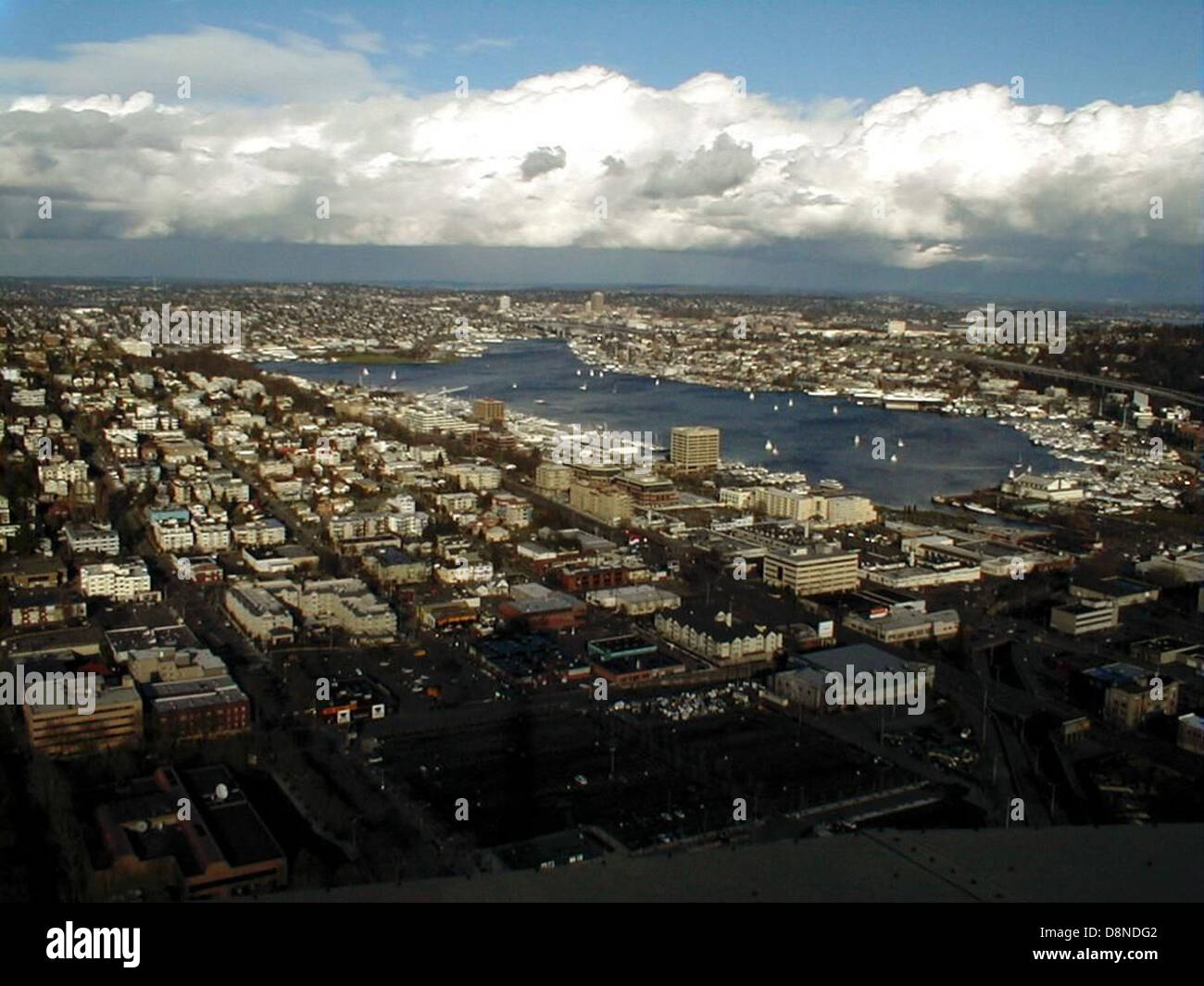 The view from the top of the Space Needle offers a panoramic look at ...