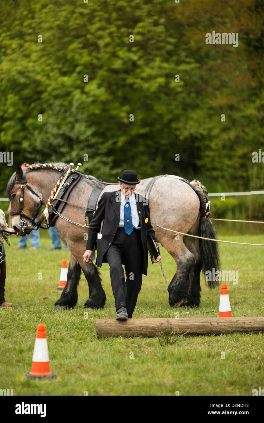 A Judge adjusts the log pull at a Heavy Horse Demonstration Stock Photo ...