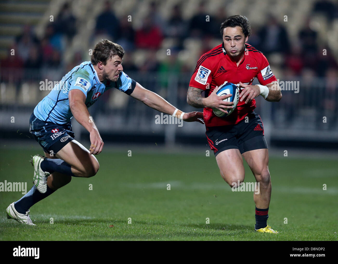 Christchurch, New Zealand. 31st May 2013. Zac Guildford makes a break ...