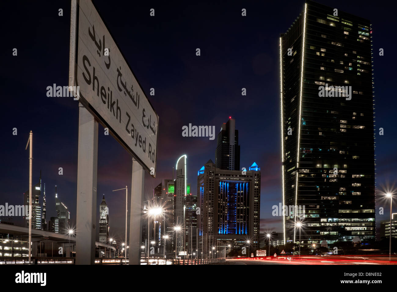 Sheikh zayed road sign hi-res stock photography and images - Alamy