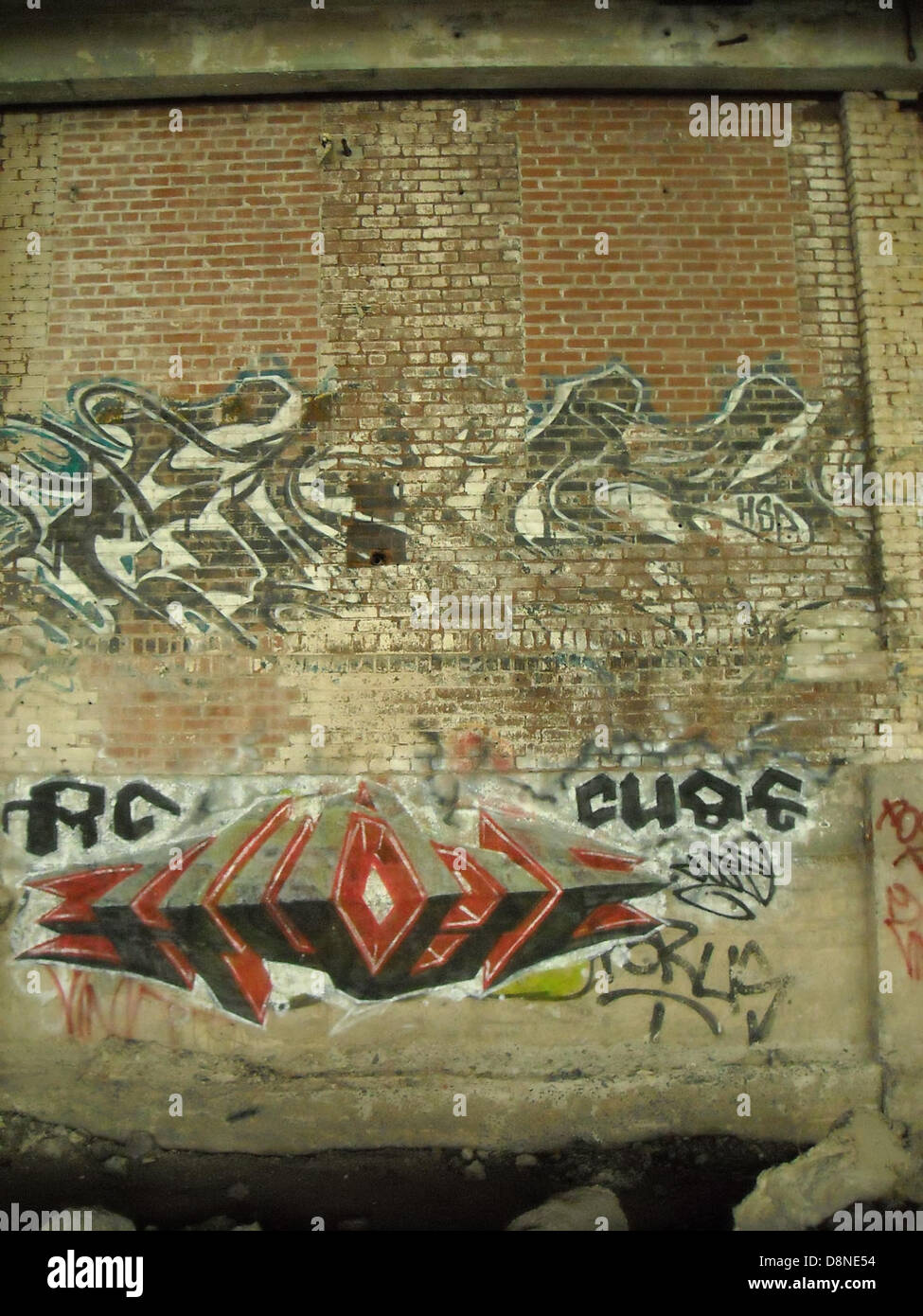 Colorful wall graffiti featuring abstract designs and urban street art ...