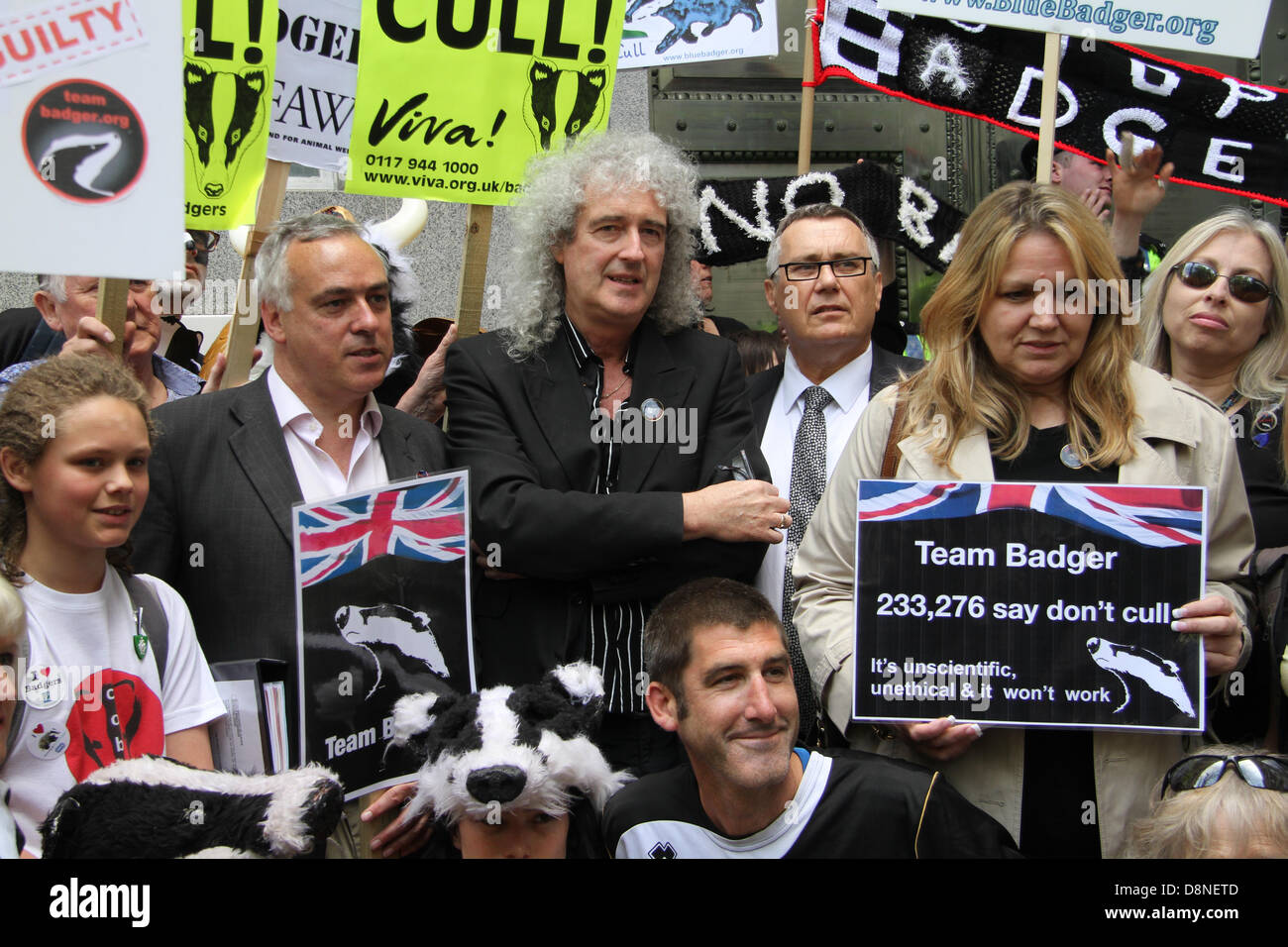 London, UK. 1st June, 2013.Brain May and the Budger cull supporters ...