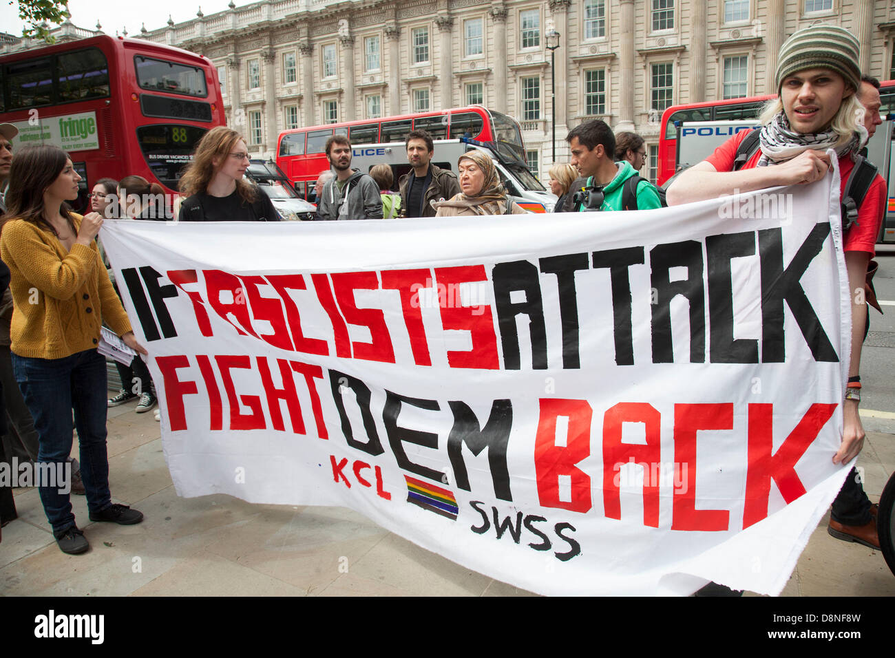 Unite Against Fascism counter-demonstration preventing the British ...