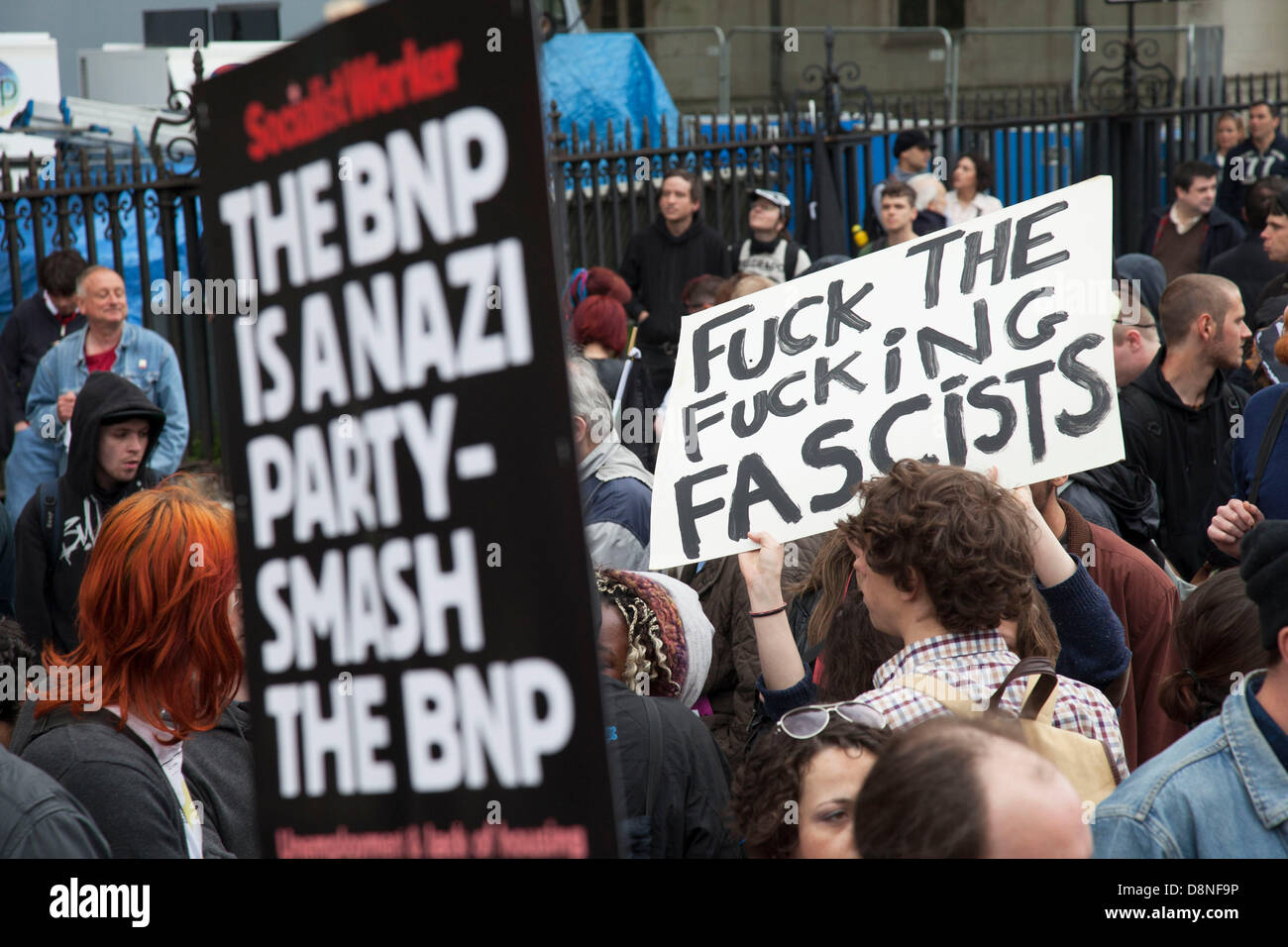 Unite Against Fascism counter-demonstration preventing the British ...