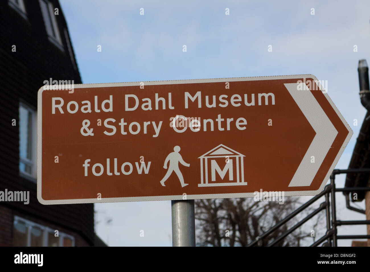Sign to Roald Dahl Museum in Great Missenden, Buckinghamshire Stock ...