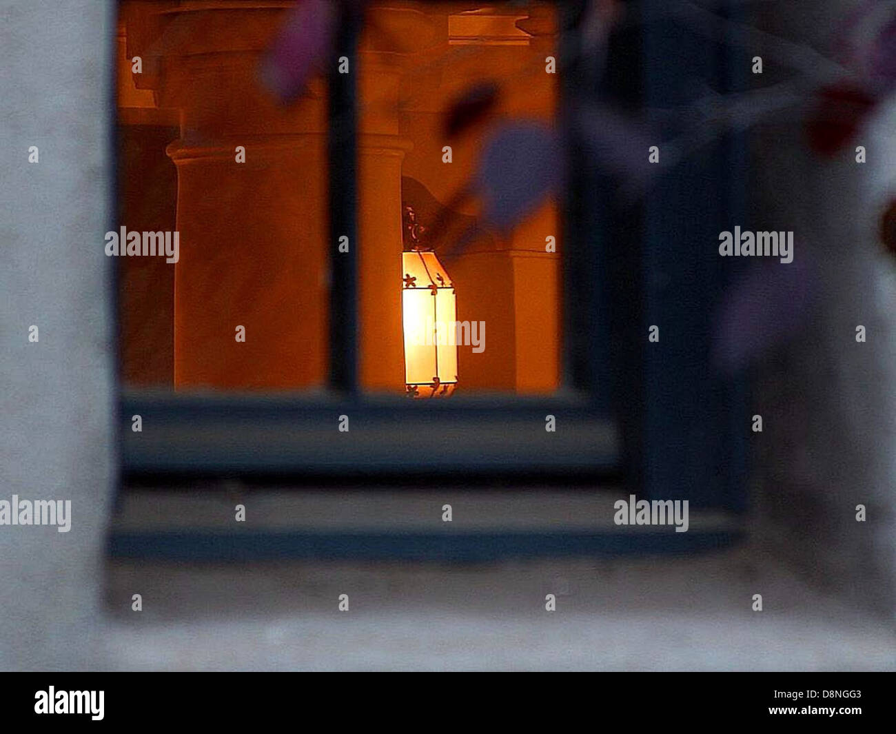 Window with lantern Stock Photo - Alamy
