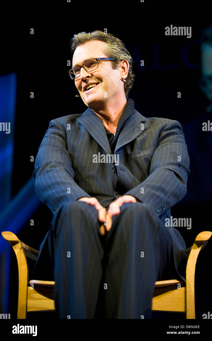 Rupert Everett actor talking about his new memoir on stage at Hay ...