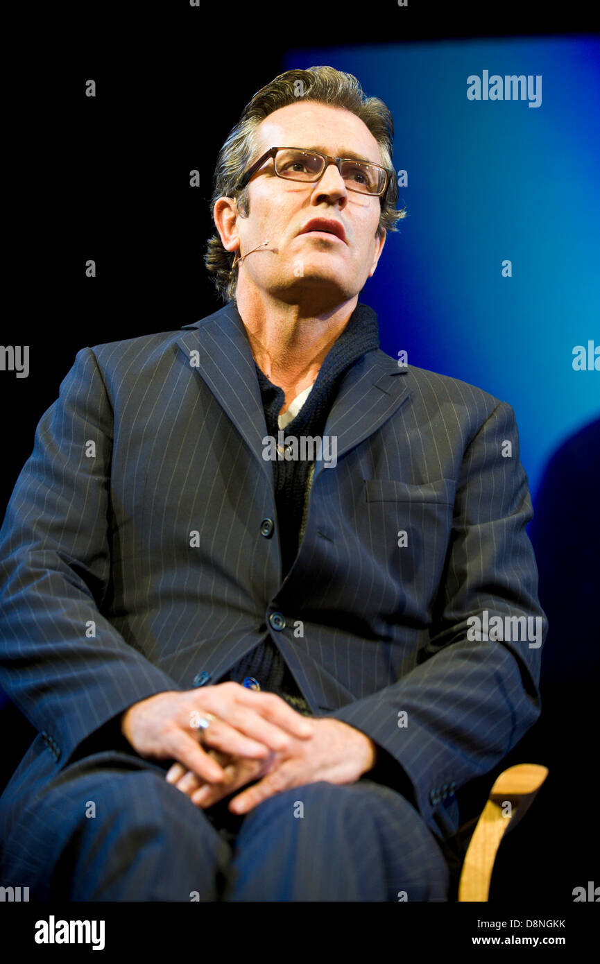 Rupert Everett actor talking about his new memoir on stage at Hay ...