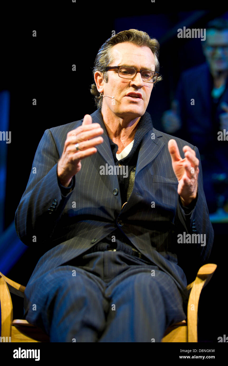 Rupert Everett actor talking about his new memoir on stage at Hay ...