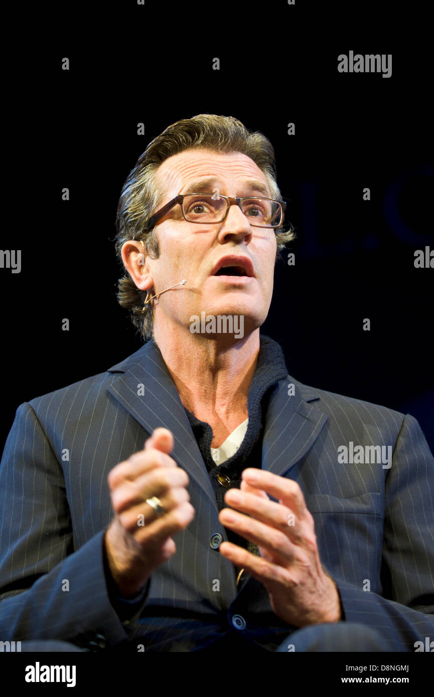 Rupert Everett actor talking about his new memoir on stage at Hay ...