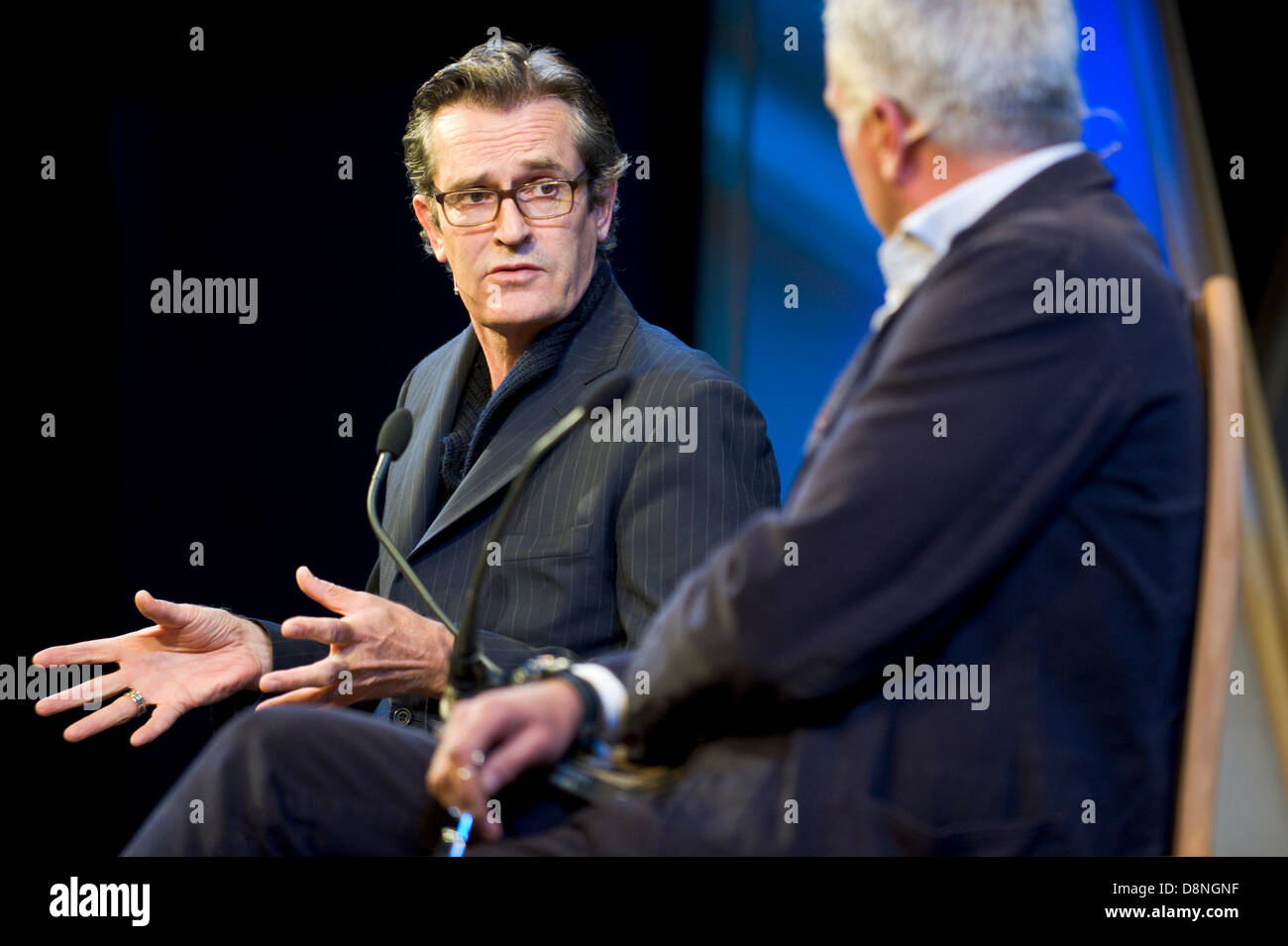 Rupert Everett actor talking about his new memoir on stage at Hay ...