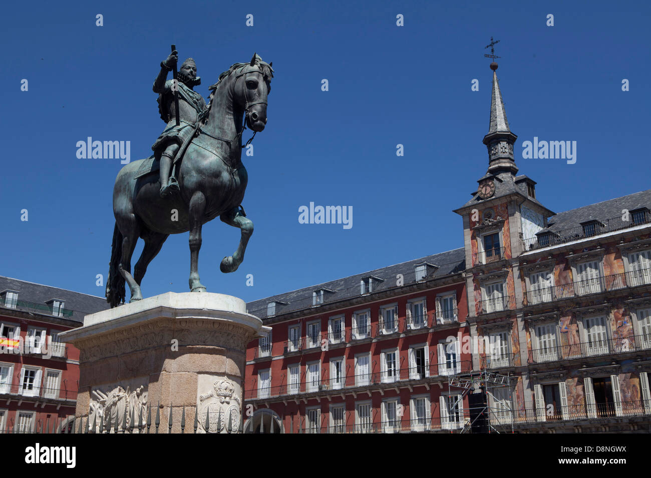 Detail of the main square of Madrid Stock Photo - Alamy