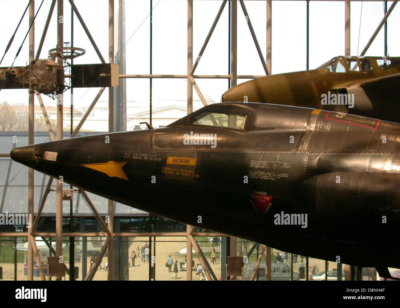 This photograph displays the X-15 rocket plane, a high-speed, high ...