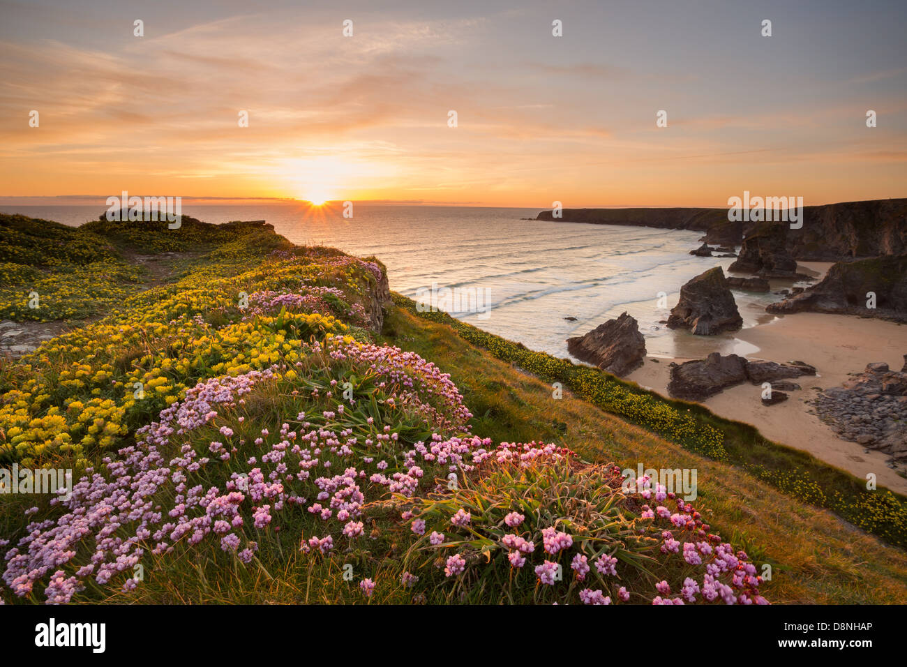 Bedruthan steps Cornwall Uk Stock Photo - Alamy