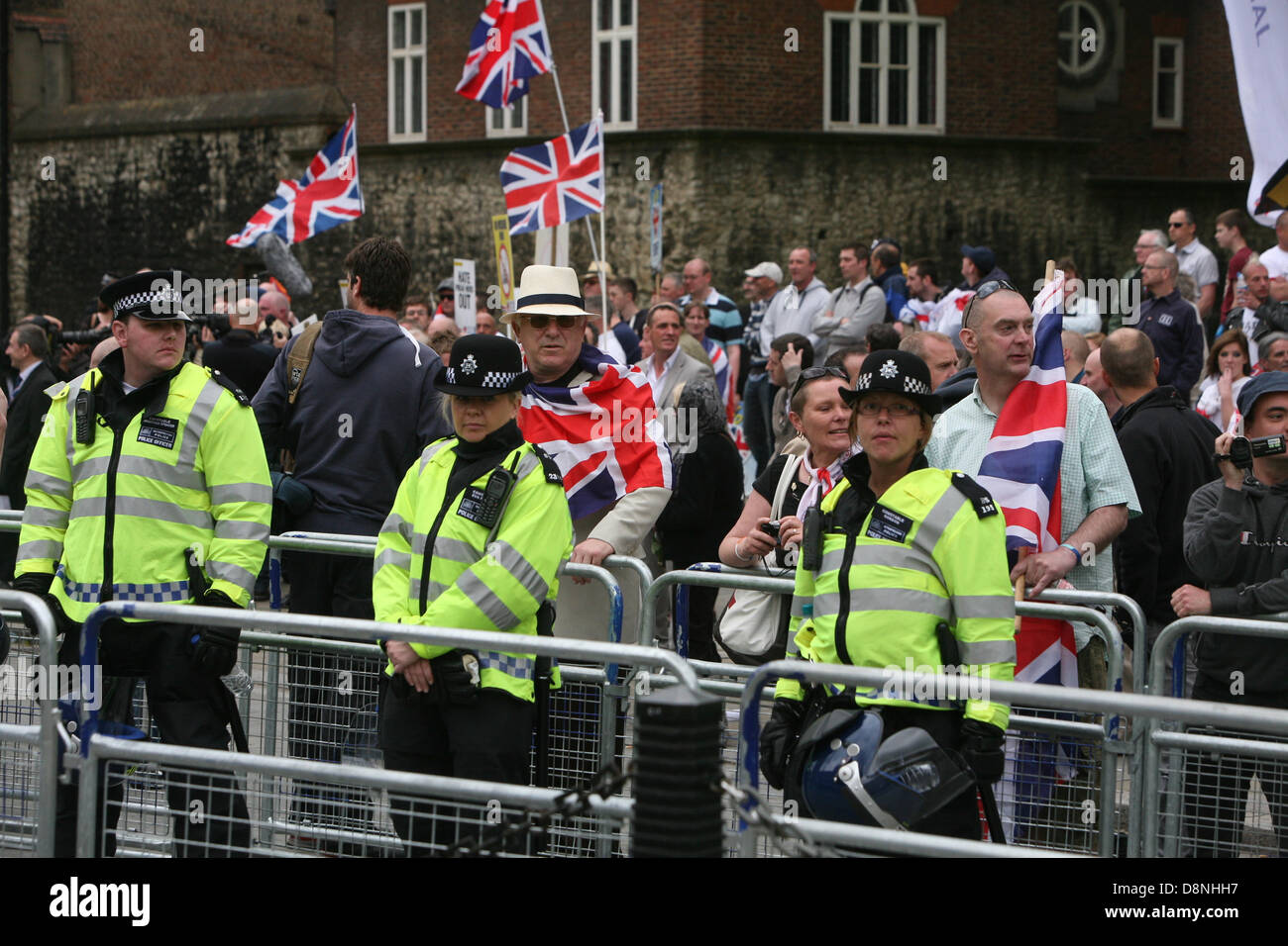 Defend british democracy placard hi-res stock photography and images ...