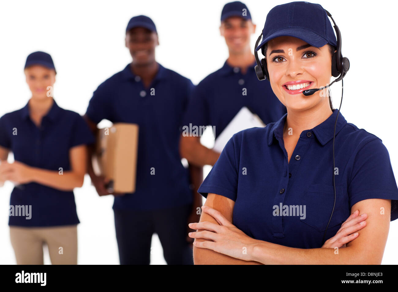 professional courier service dispatcher and staff Stock Photo - Alamy