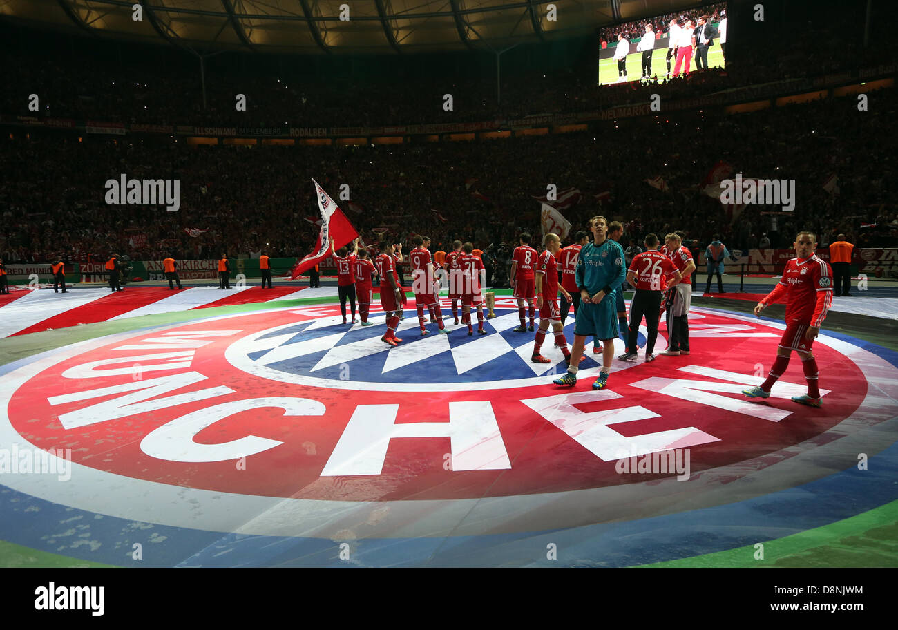 Berlin, Germany. 1st June, 2013. Munich's player celebrate after ...