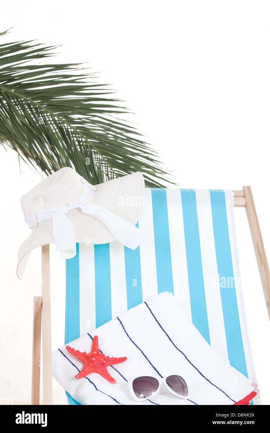 Beach chair in the sand Stock Photo - Alamy