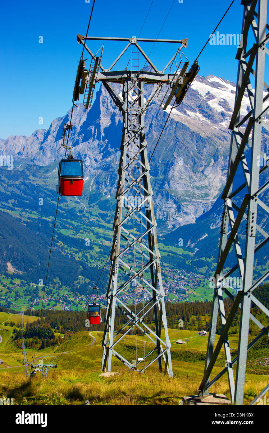 Cableway in Swiss Alps at summer Stock Photo - Alamy