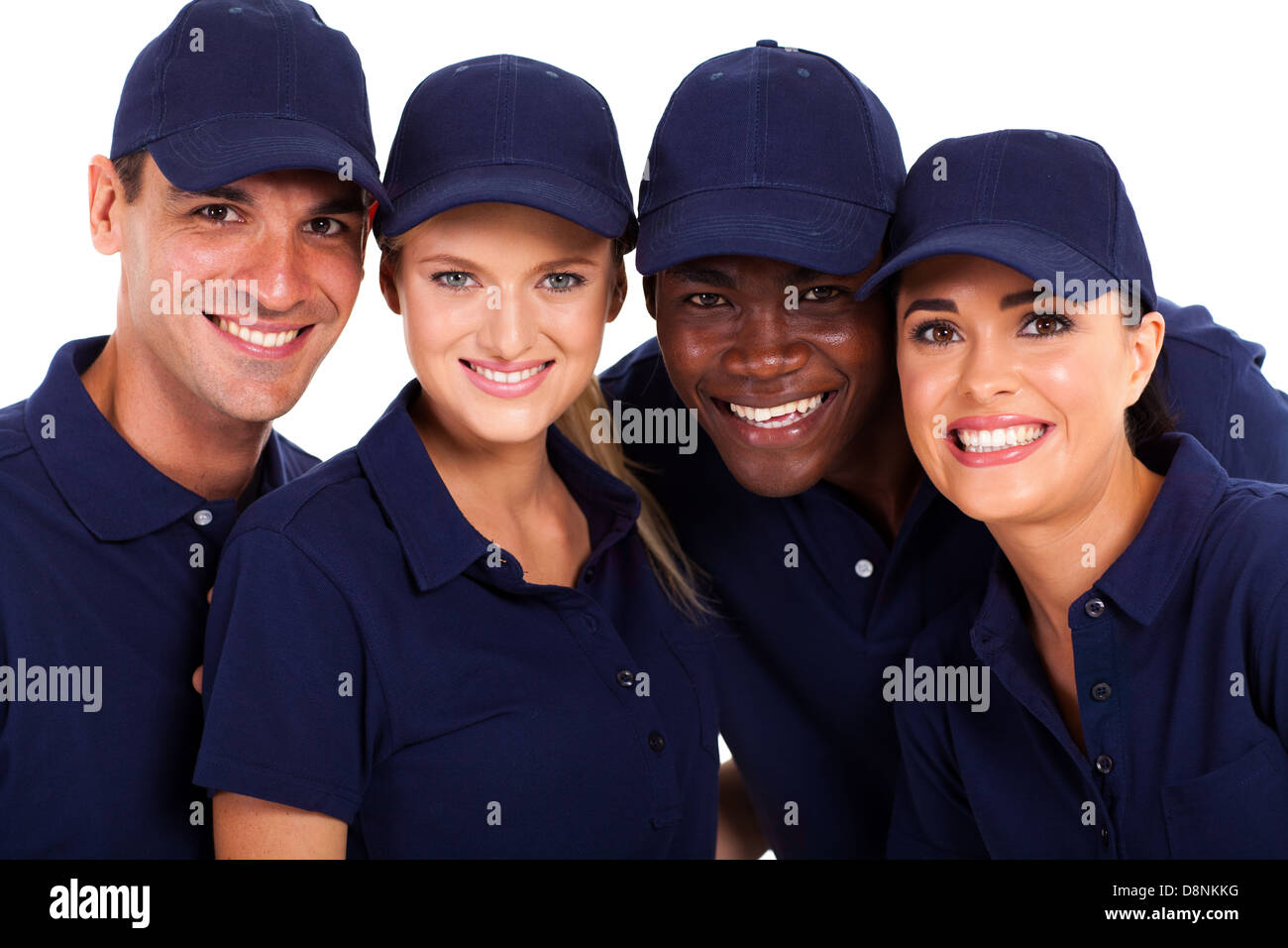 IT service team group closeup portrait on white Stock Photo - Alamy