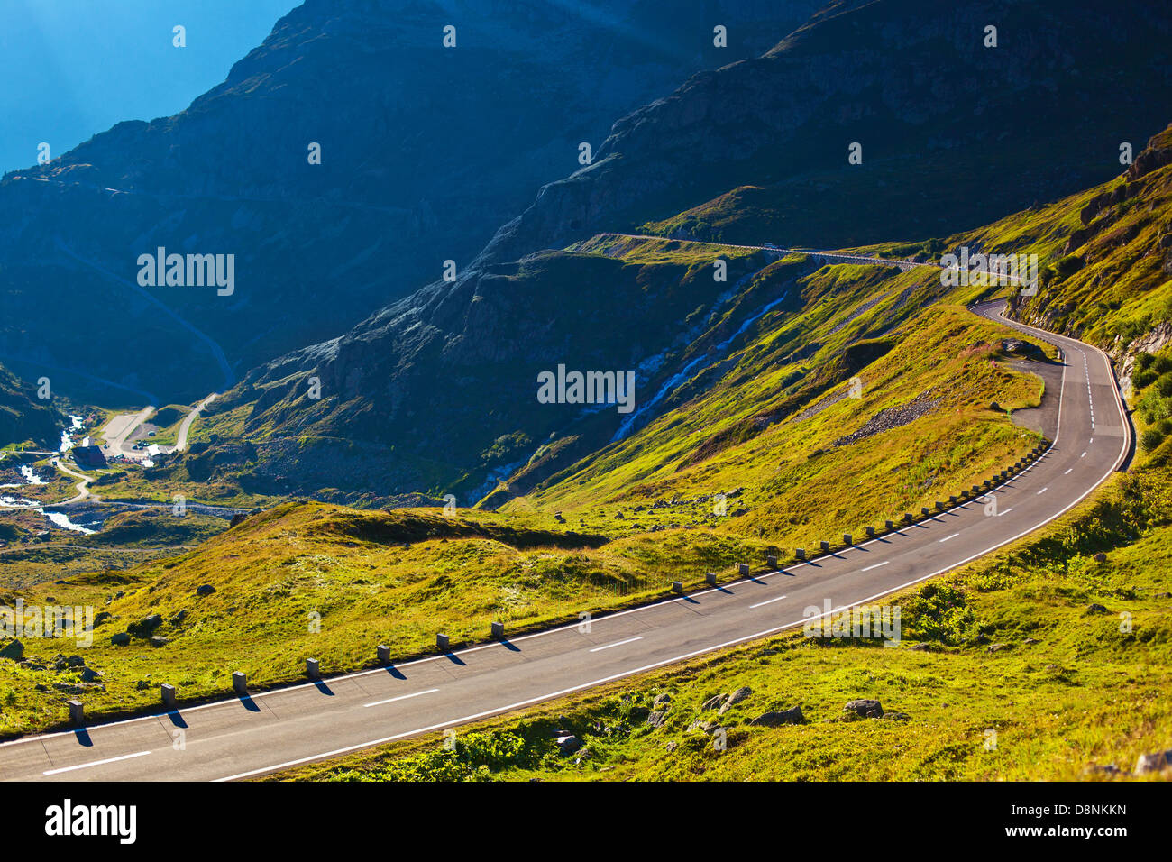 Road in Alps Swiss mountains Stock Photo - Alamy