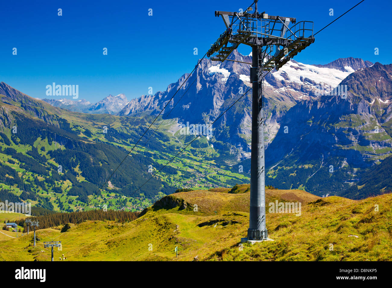 Cableway in Swiss Alps at summer Stock Photo - Alamy