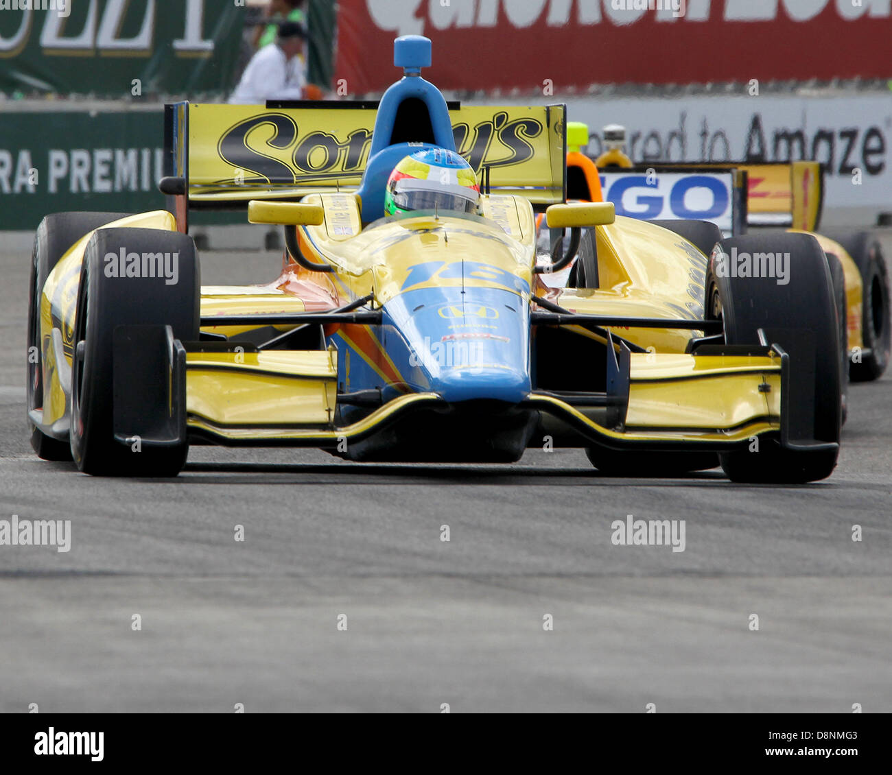 Detroit, USA. 1st June, 2013. Mike Conway (18) on the course during ...