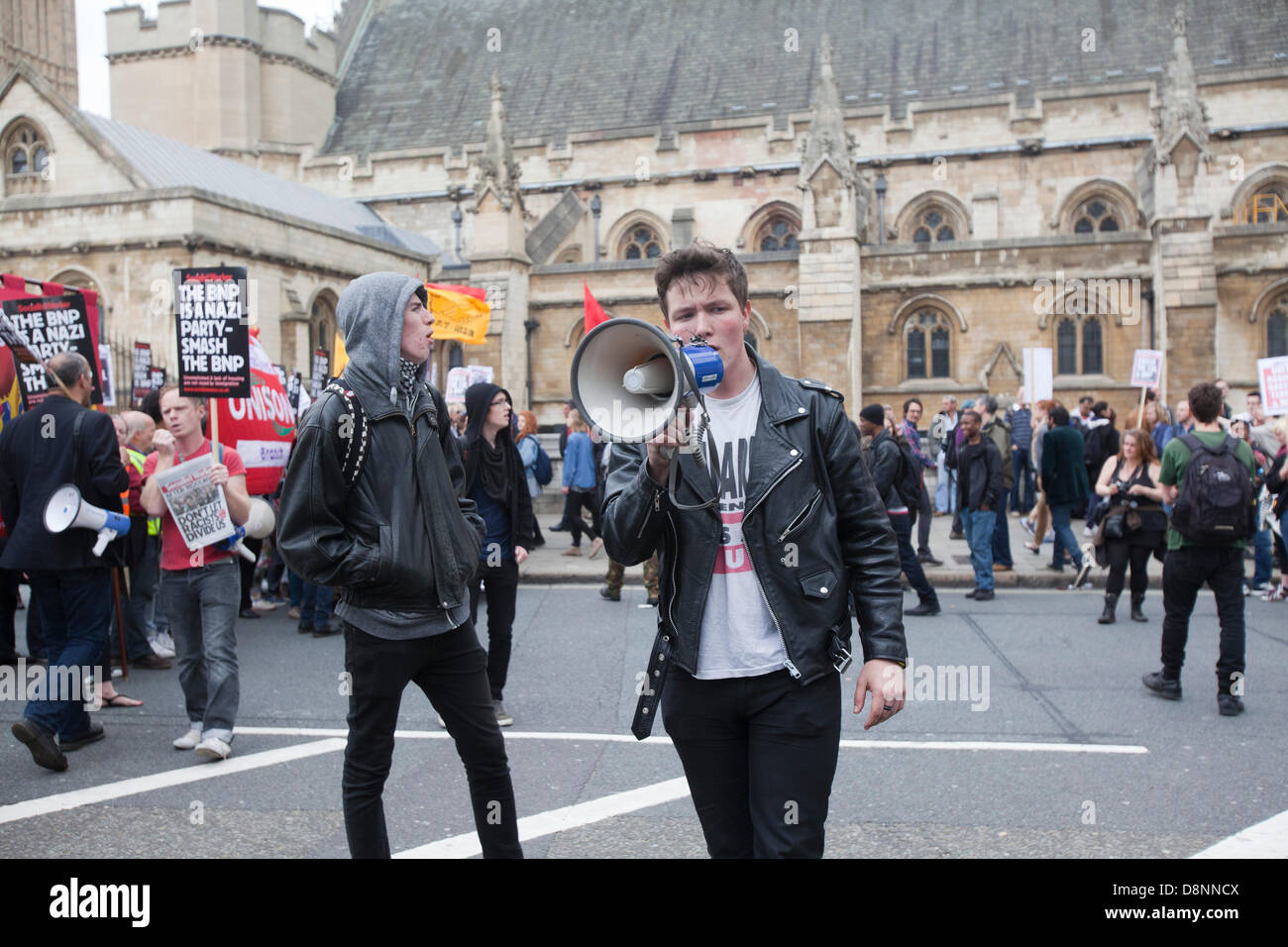 London, UK. 1st June, 2013. Rally at Westminster against the BNP ...