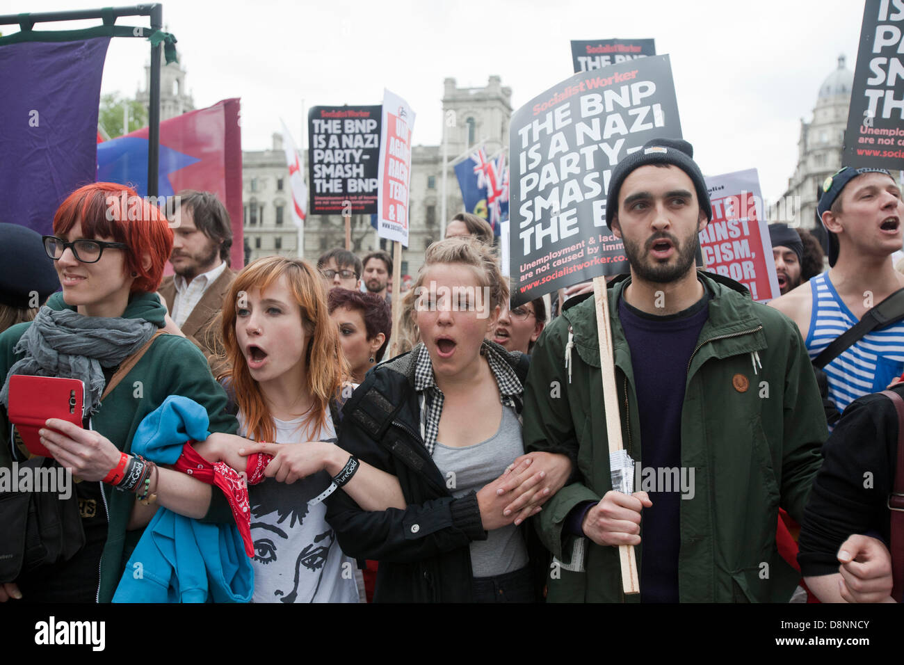 London, UK. 1st June, 2013. Rally at Westminster against the BNP ...
