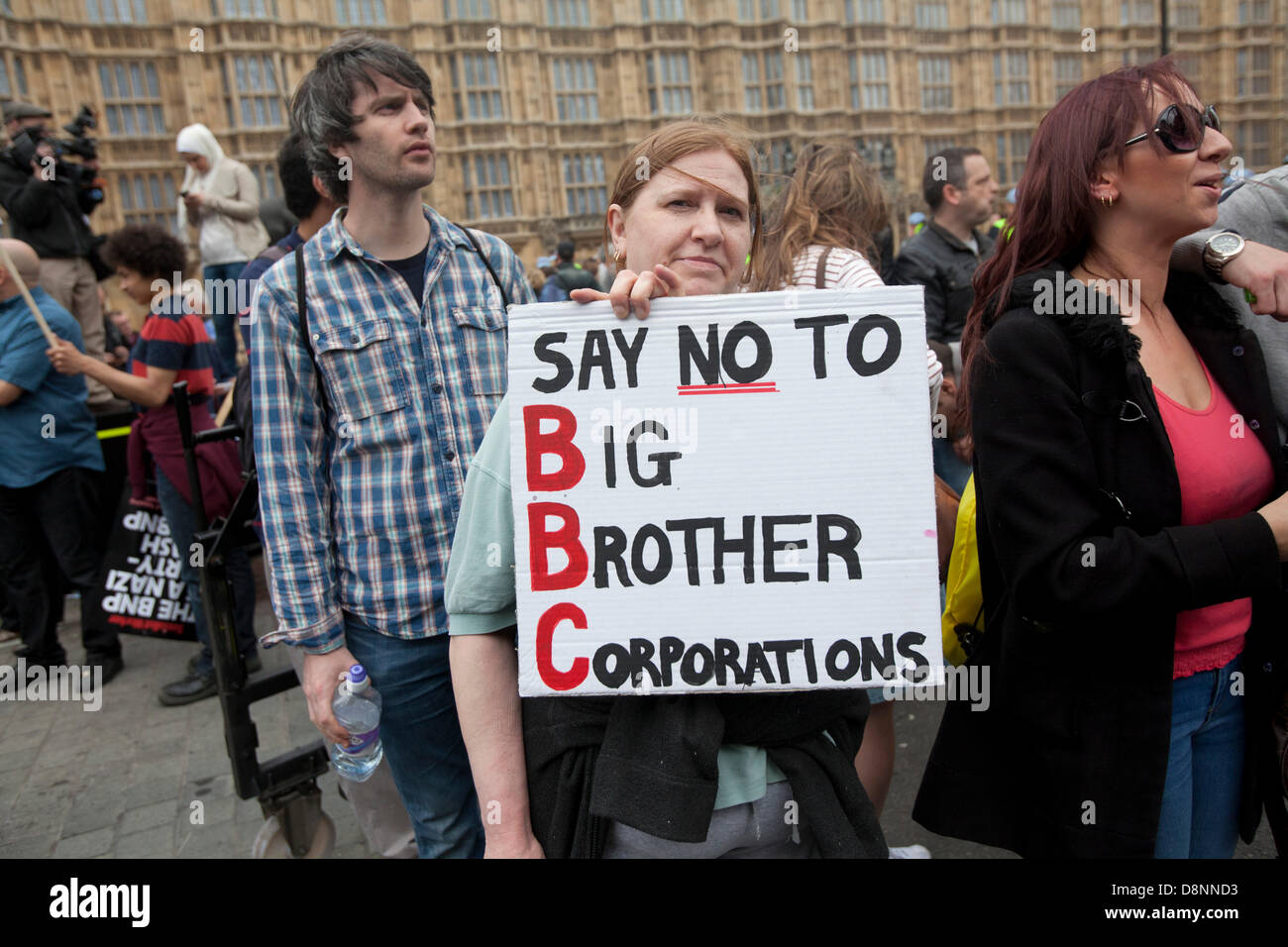 London, UK. 1st June, 2013. Rally at Westminster against the BNP ...