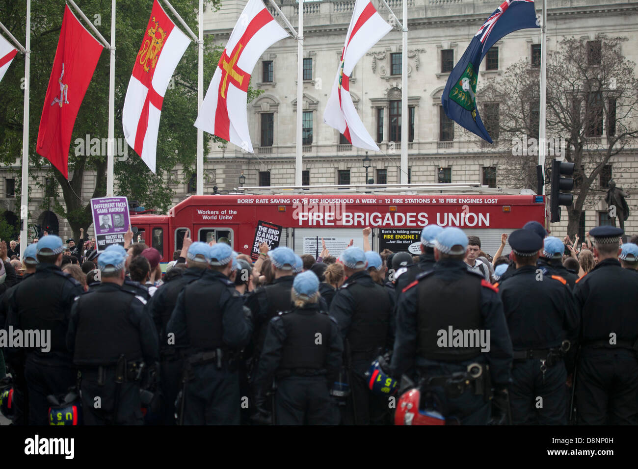 London, UK. 1st June, 2013. Rally at Westminster against the BNP ...