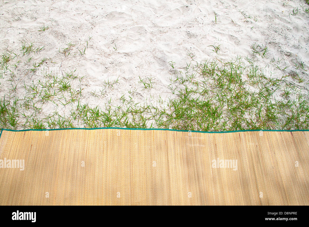 Bamboo mat on the beach Stock Photo - Alamy