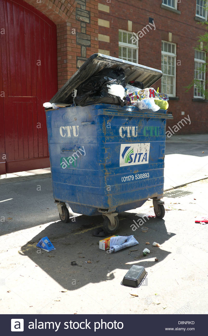 Wheelie Bin Overflowing Litter High Resolution Stock Photography and ...