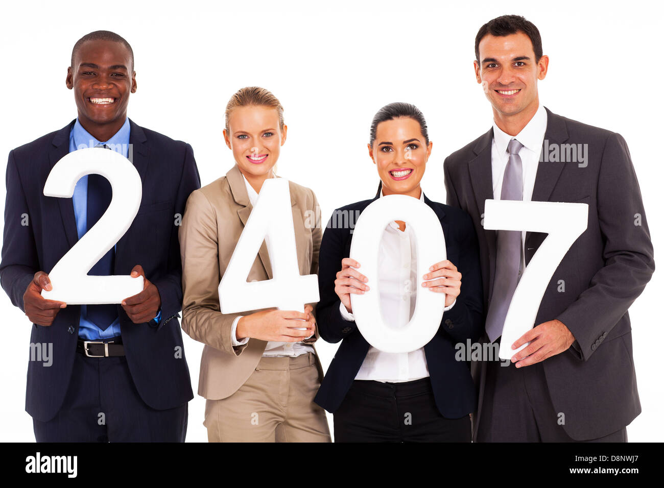 group of business people holding numbers Stock Photo - Alamy
