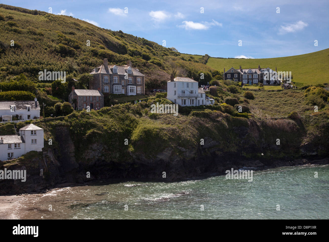 Port issac at high tide Stock Photo - Alamy