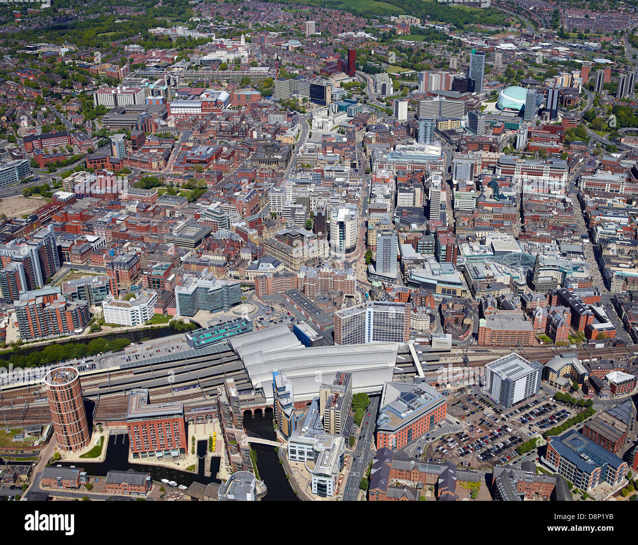 Leeds City Centre from the air, May 2013, West Yorkshire, Northern ...