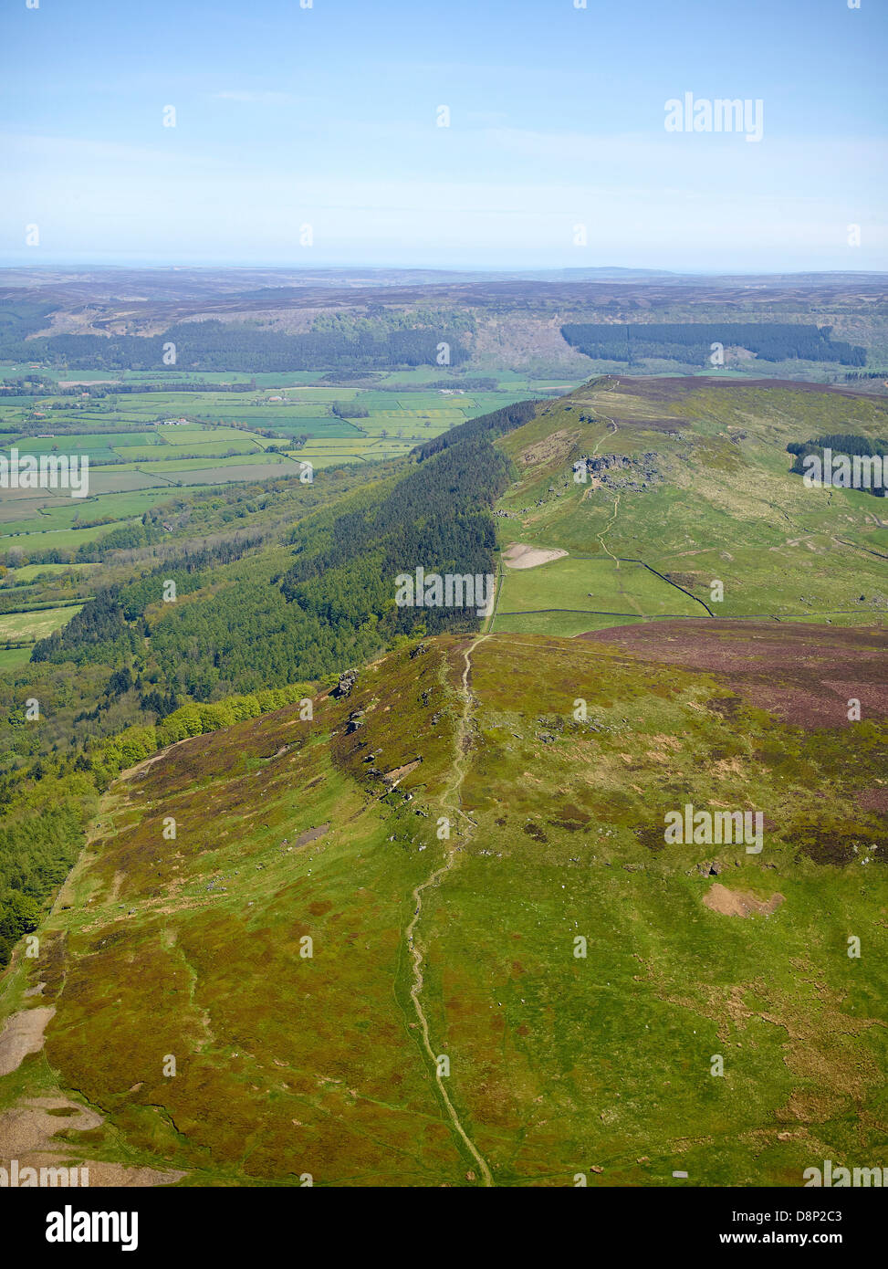 The northern edge of the North Yorks Moors with Cleveland way, Northern ...
