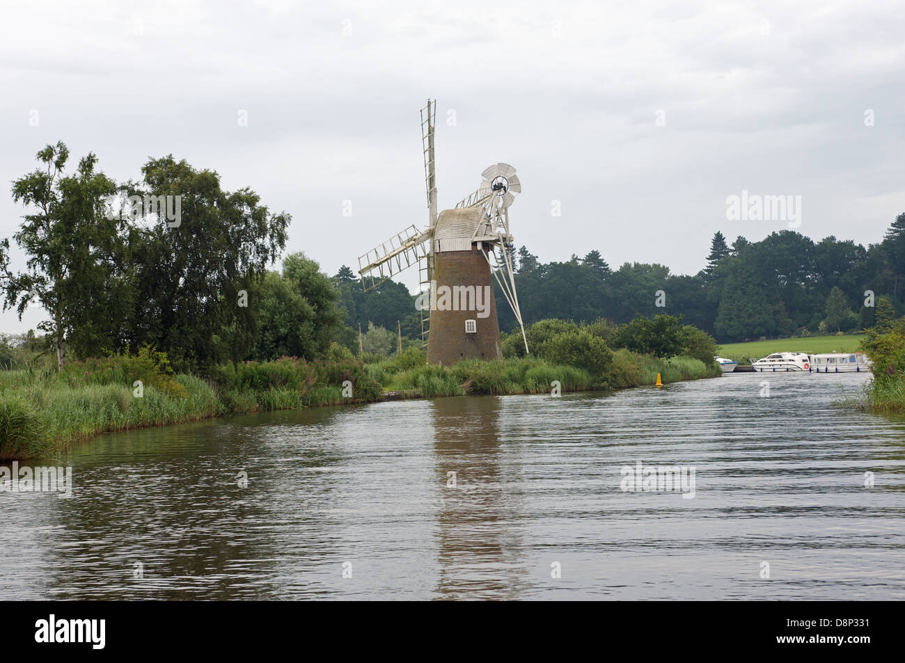 Windmill Norfolk Broads UK Stock Photo - Alamy