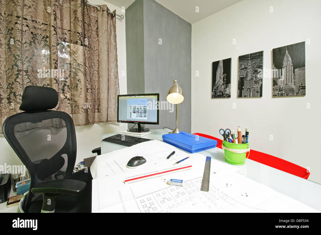 Interior of a home office Stock Photo - Alamy