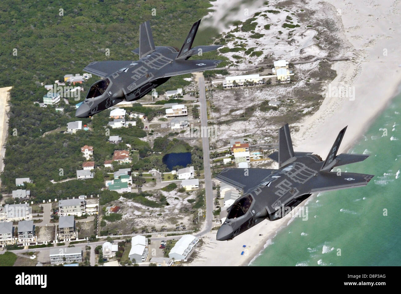 US Air Force F-35A Lightning II stealth fighter aircraft assigned to the 58th Fighter Squadron ...