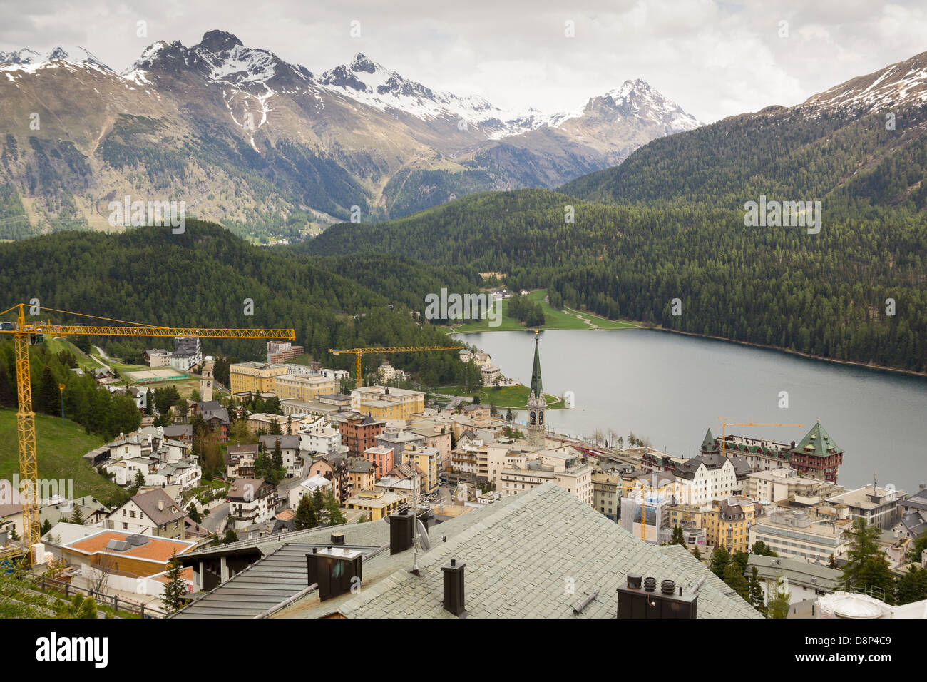 St. Moritz is a resort town in the Engadine valley in Switzerland Stock ...