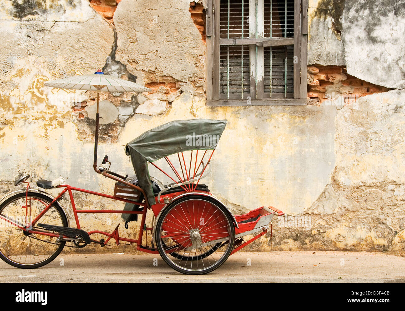 Old Red Trishaw, George Town, Penang Stock Photo - Alamy
