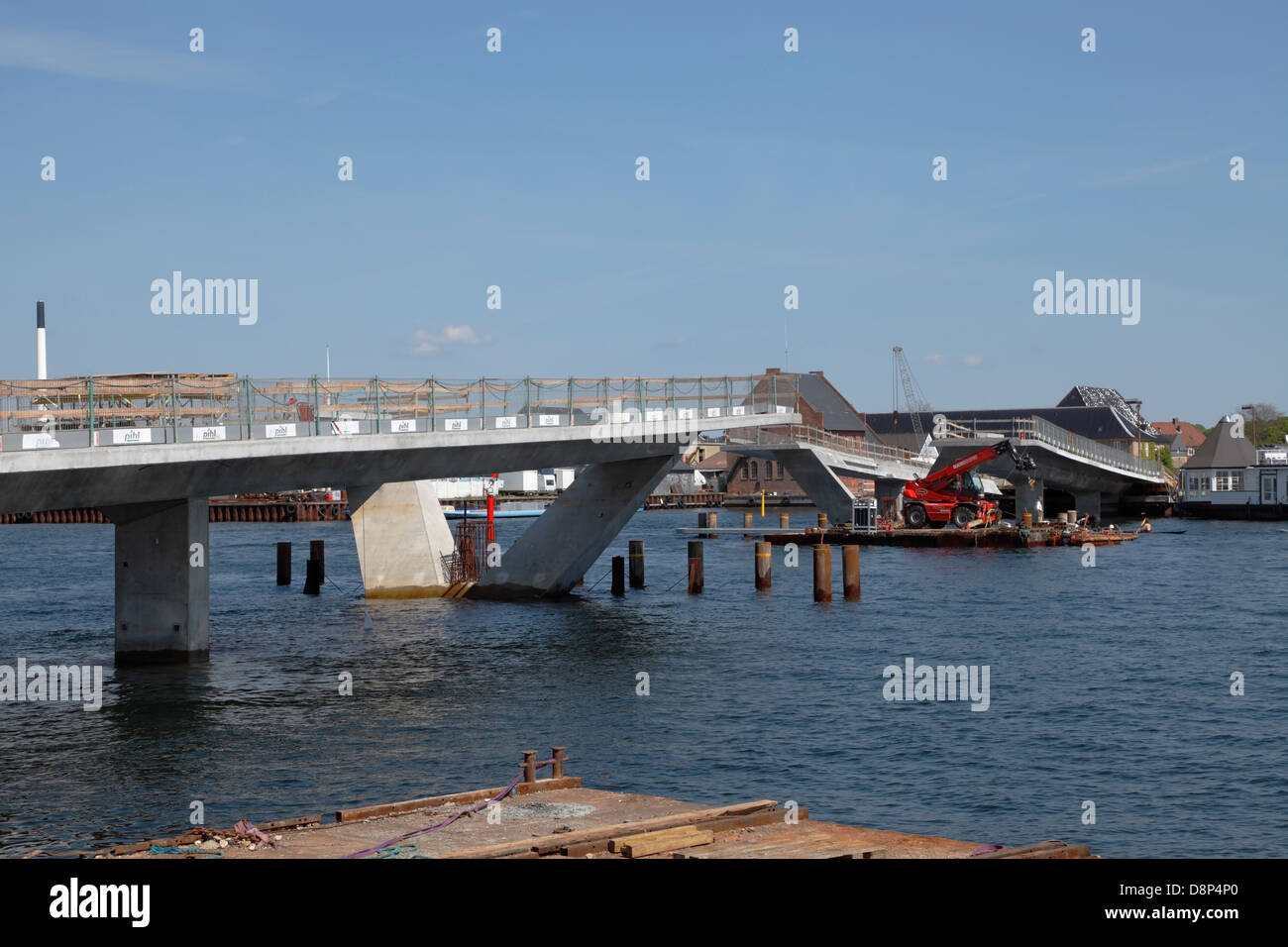 The opening of the new movable bicycle and pedestrian bridge between ...