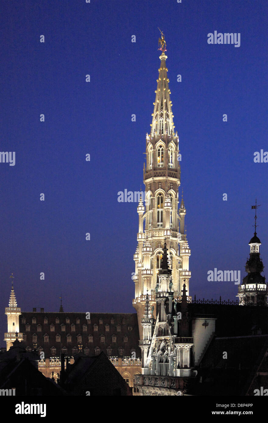 Belgium brussels city hall tower hi-res stock photography and images ...