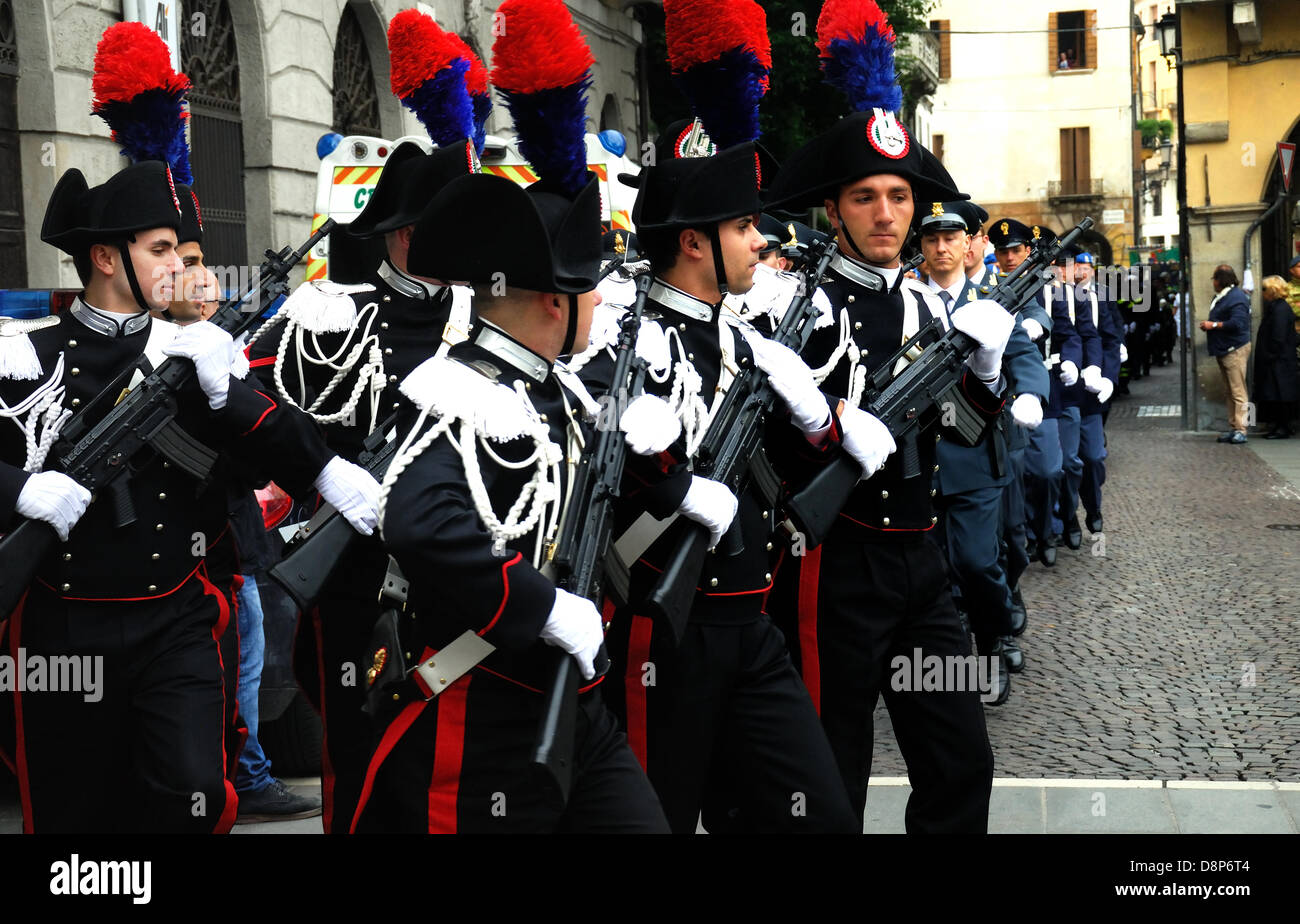 Padua, Italy. 2nd June, 2013. military parade for the Italian Republic ...