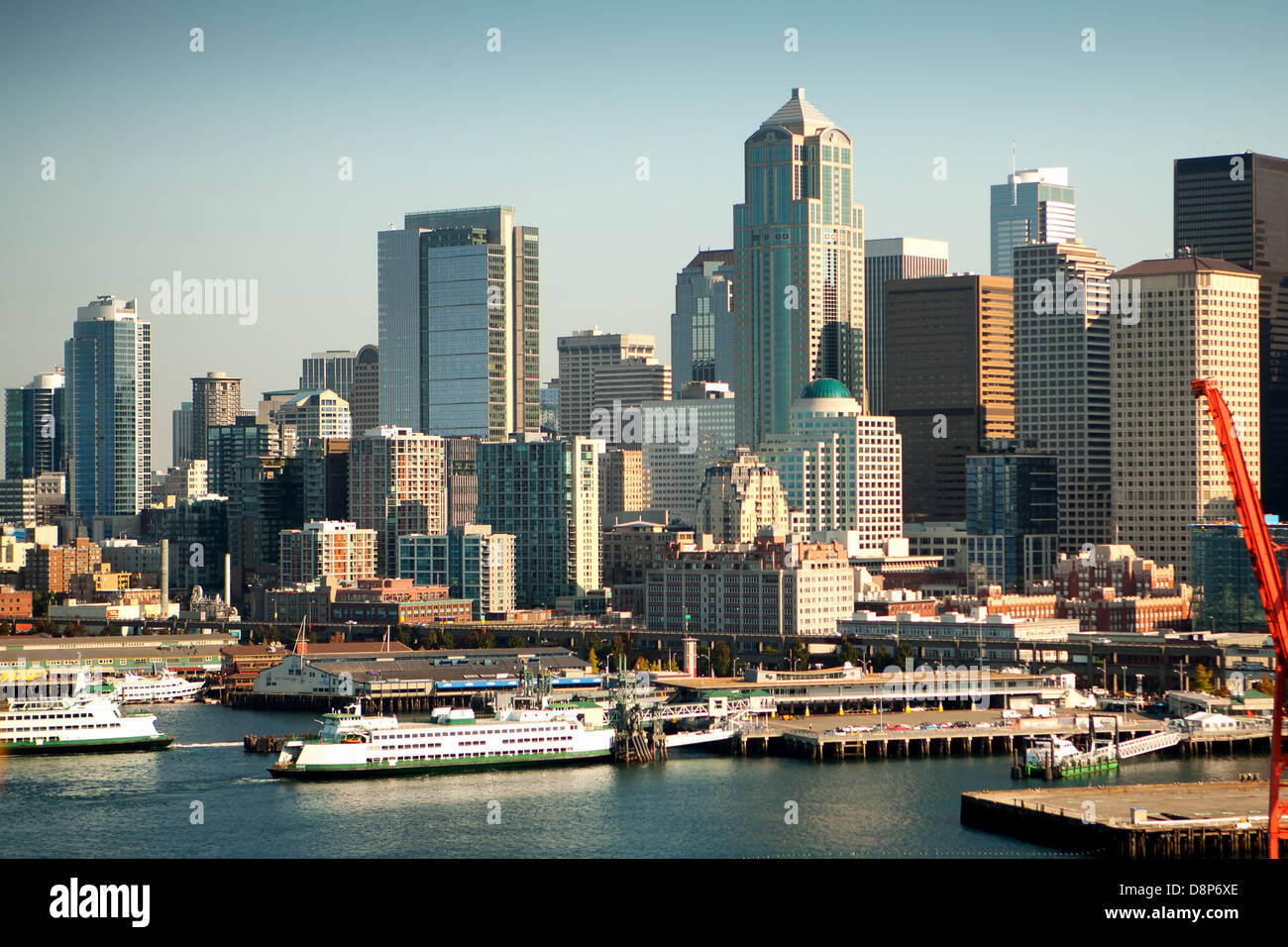 seattle washington ships boats harbor bay water Stock Photo - Alamy