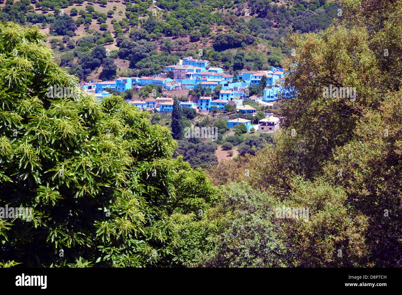white village in blue Stock Photo - Alamy
